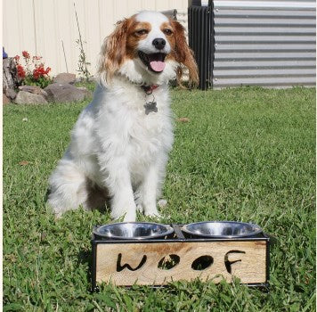 LOVING PETS DINER WOODEN WOOF CUT DOG BLACK LABEL 1L – Head to Tail Pets
