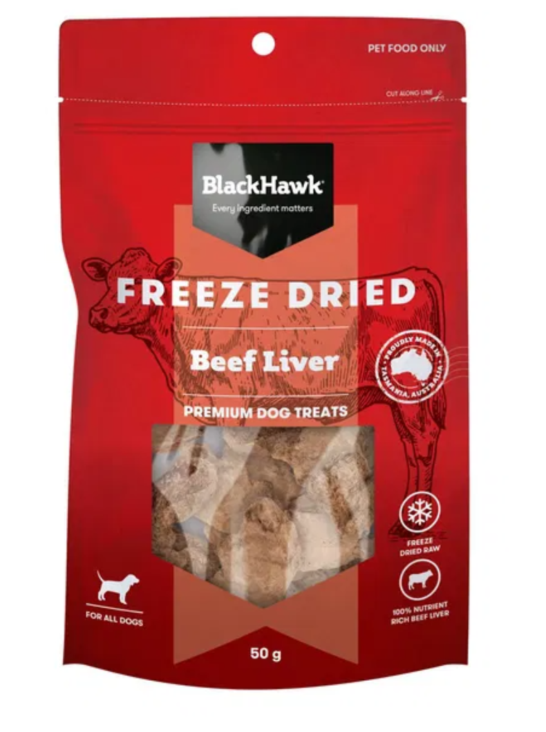 BLACK HAWK FREEZE DRIED BEEF LIVER 50G – Head to Tail Pets