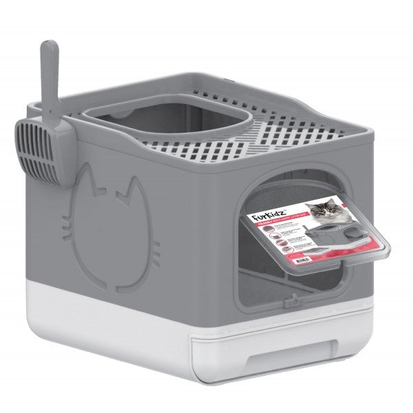 FURKIDZ PORTABLE ENCLOSED LITTER BOX – Head to Tail Pets