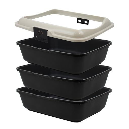 ZCSO POOWEE LITTER TRAY 4 PIECE WITH SIEVE OLIVE – Head to Tail Pets