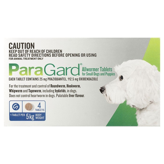 PARAGARD FOR DOGS UP TO 5KG 4 PACK – Head to Tail Pets